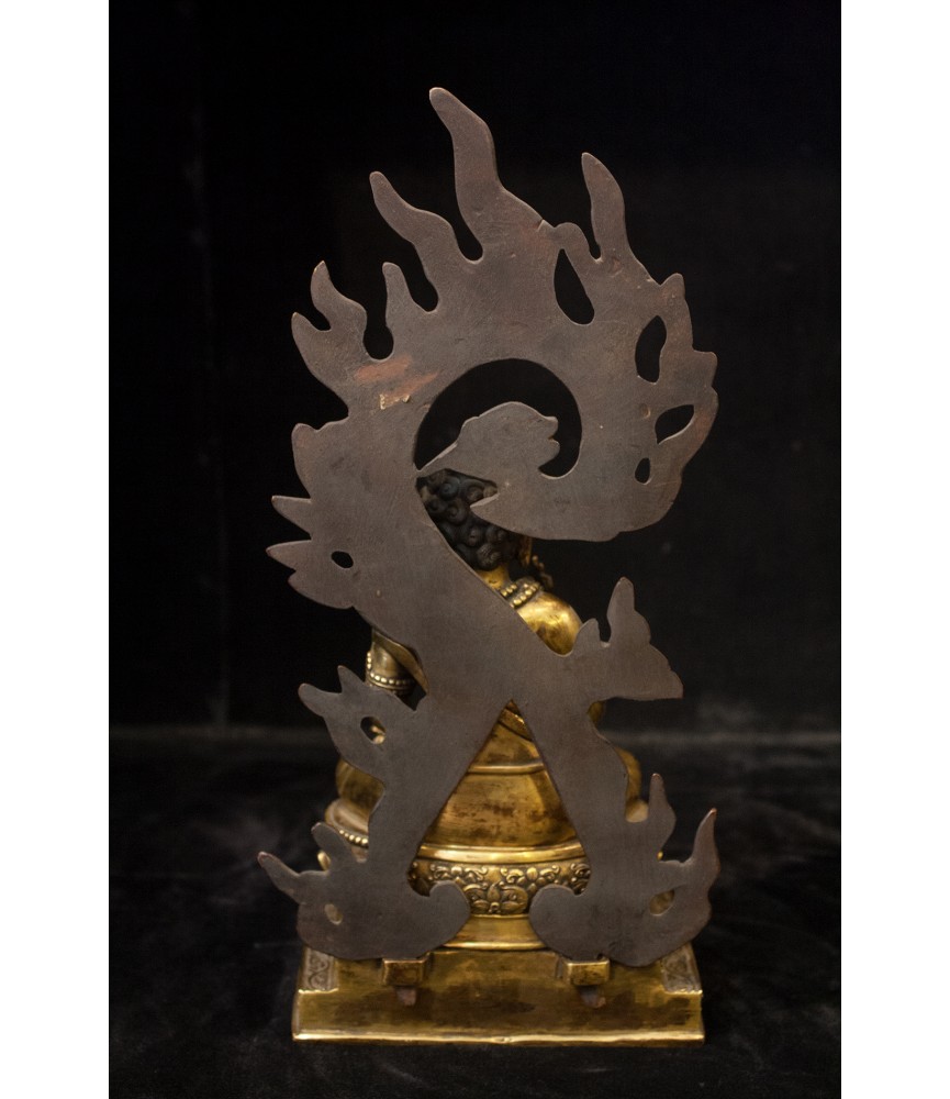 Yamraj Antique Gold Gilded Copper Statue